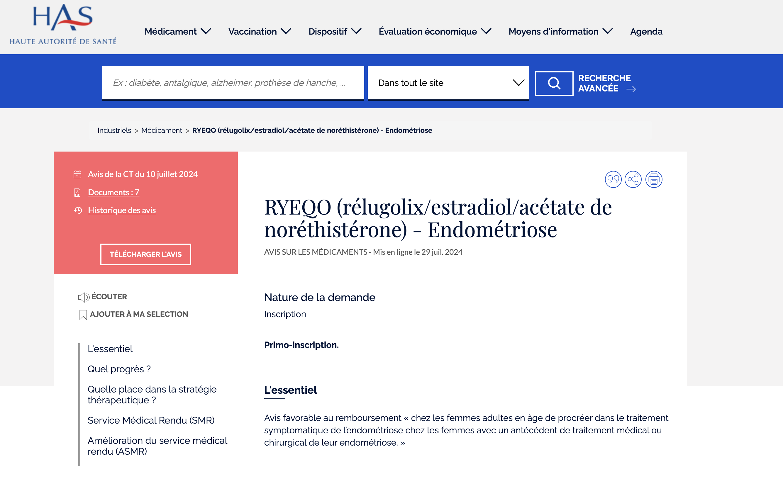 Le RYEQO enfin disponible en France - Dr Frédéric ESTINGOY